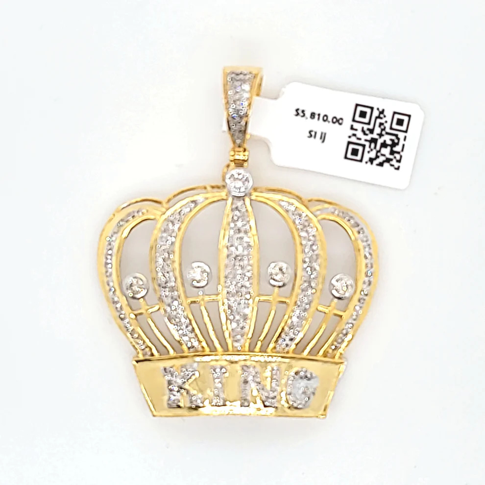 King Crown Diamond Pendant - Ocean Wave Jewellery